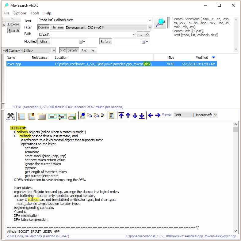 Mo-Search - Screenshots